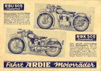 Motor-lit.de - Ardie Programm 1938 RBZ 100 Windspiel 98 ccm 2,2 PS RBZ ...