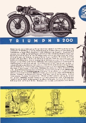 Motor-lit.de - Triumph B 200, B 200 L und B 200 LF Prospekt 1937