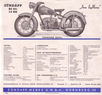 Motor-lit.de - Zündapp KS 601 Prospekt ca. 1950