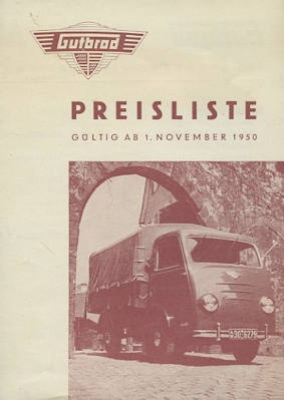 Motor-lit.de - Gutbrod Atlas 800 Preisliste 11.1950